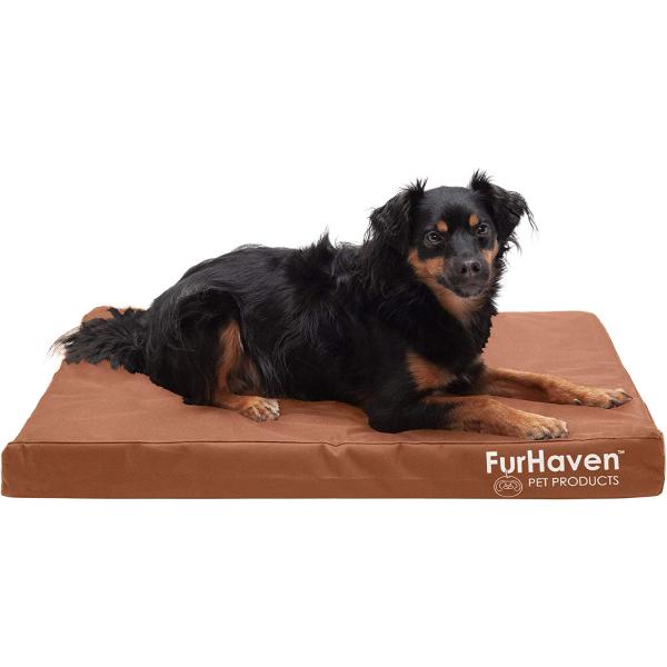 商品名Furhaven Medium Memory Foam Dog Bed Water-Resistant Indoor/Outdoor Logo Print Oxford Polycanvas Mattress w/ Removable...