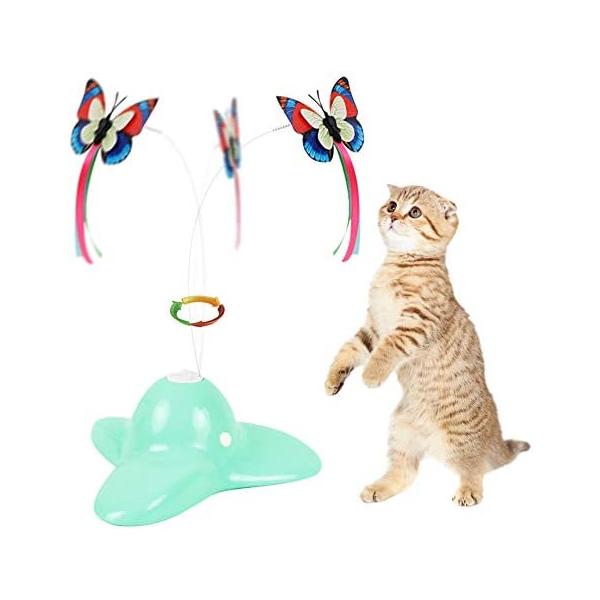 商品名Flurff Cat Toys, Interactive Cat Toy Butterfly Funny Exercise Electric Flutter Rotating Kitten Toys, Cat Teaser with ...