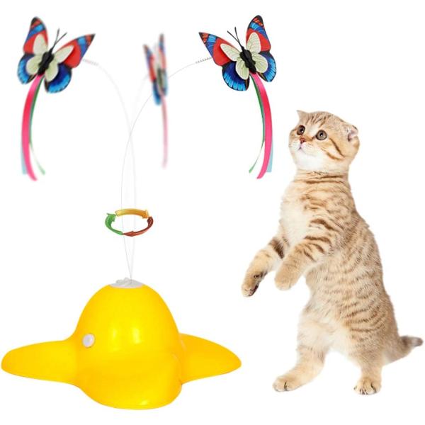 商品名Flurff Cat Toys, Interactive Cat Toy Butterfly Funny Exercise Electric Flutter Rotating Kitten Toys, Cat Teaser with ...