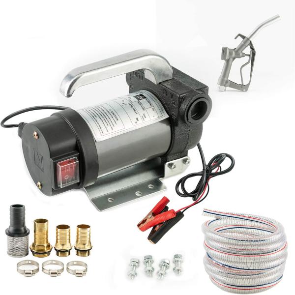 商品名Electric 12V Fuel Transfer Pump Kit (With Nozzle+Hose), 30 feet Conveying Distance, with 20 feet Tube DIY is Avaliabl...