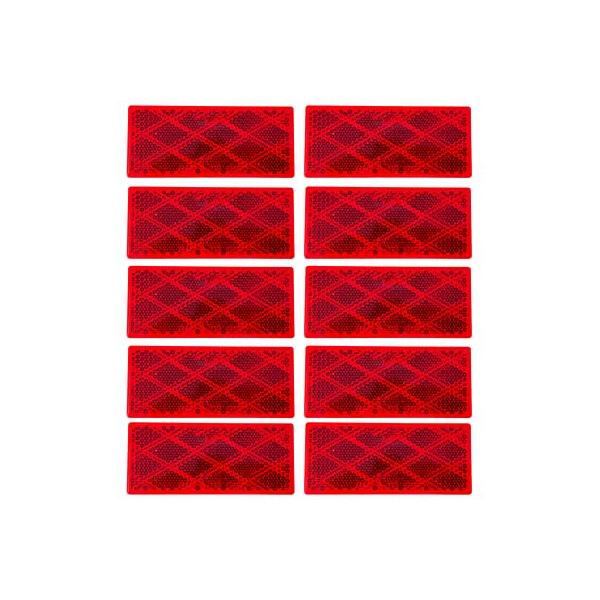 商品名: [オールスタートラックパーツ] クラスA 80mm x 35mm (3.14インチ) 長方形リフレクター 強力粘着 - 10パック トレーラー トラック 自動車 郵便受け ボート SUV RV 産業用 (レッド 10) All S...