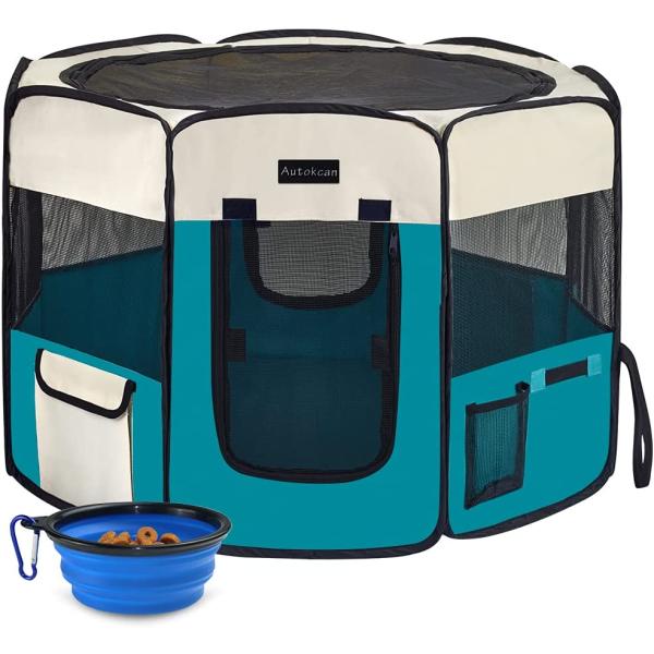 商品名Autokcan Portable Pet Playpen, Dog Playpen Waterproof Foldable Indoor/Outdoor Travel Use Dog Kennel Pet Tent Pet Exer...
