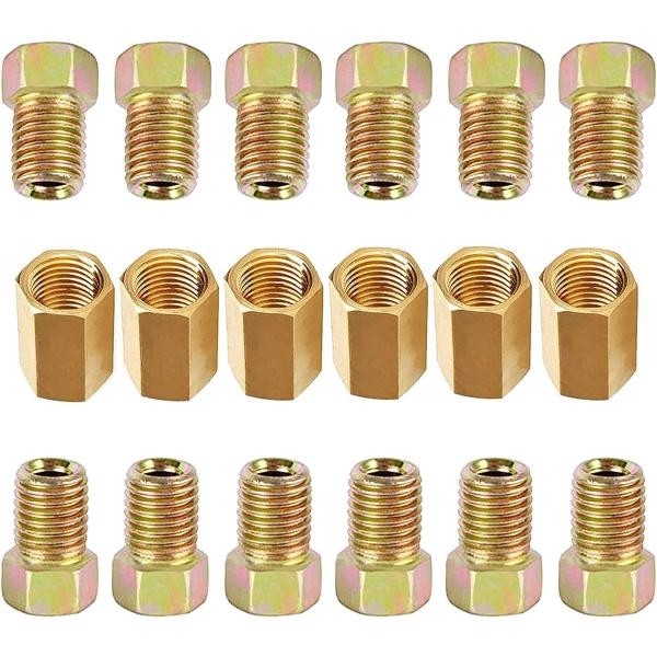 商品名Muhize 18ピース 3/8フィート - 24スレッド継手詰め合わせ 3/16フィートブレーキラインチューブ用 (6ユニオン、12ナット)MuHize Brake Line Fittings - 18 Pieces 3/8' - ...