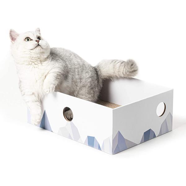 商品名Conlun Cat Scratcher Box with Cat Scratching Pad Portable 3-Layer Corrugated Cardboard Lounger Heavy-Duty Double-Side...