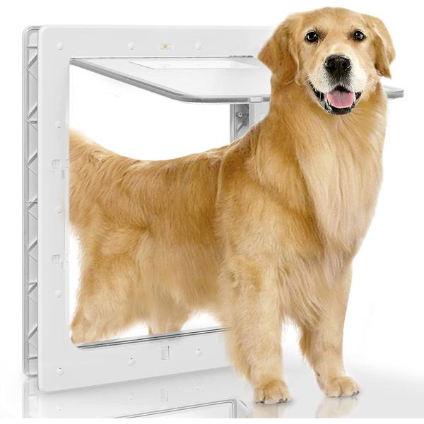商品名Dog Door, Plastic Pet Door by PETOUCH, 16.7"" x 11.7"" Inner Frame for Large Dog and Pets, Easy to Install, 2-Way Loc...