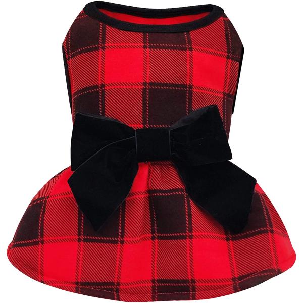 商品名KYEESE Dog Dress Red Buffalo Check Small Dog Dresses with Bowtie for Holidayブランド：KYEESE商品サイズ：Large (Pack of 1)高さ：3 cm...