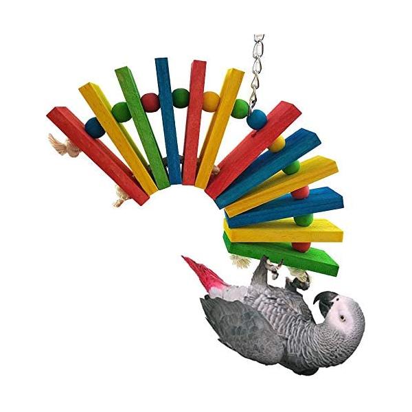 商品名Litewoo 鳥 オウム インコ おもちゃ カラフルな一口木製スイングトイ 小中インコ オカメインコ インコ コンチュア アフリカングレーオウム (A)Litewoo Bird Parrot Parakeet Toys, Color...