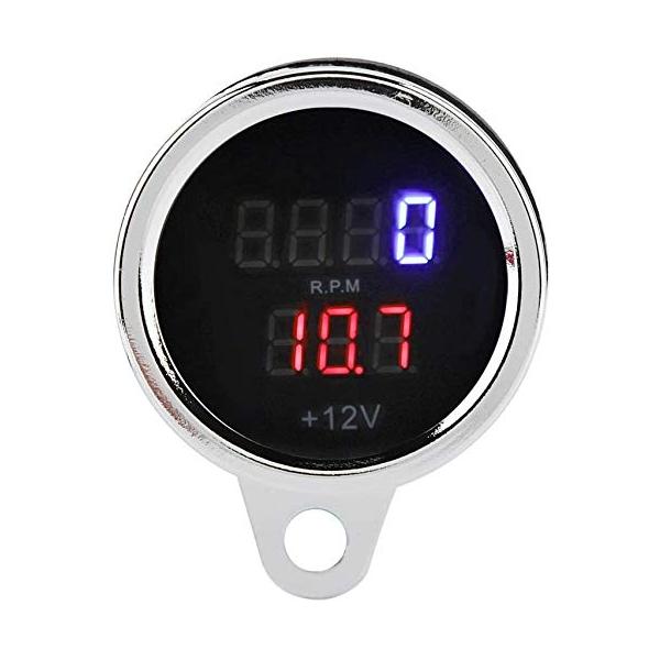 商品名Tachometer - 2 in 1 Waterproof Motorcycle LED Digital Voltmeter Tachometer Gauge Metal Odometer Speedometer Practical...