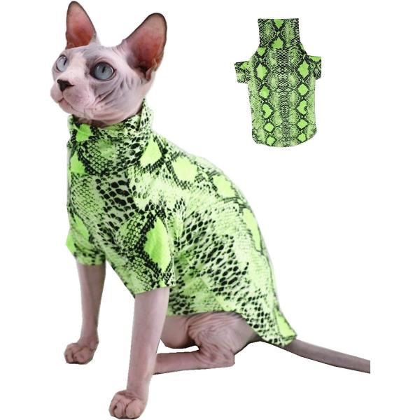 商品名Limited Edition Cool Sphynx Hairless Cat Summer Snake Skin Pattern Cotton T-Shirts Pet Clothes, Round Collar Vest Kit...