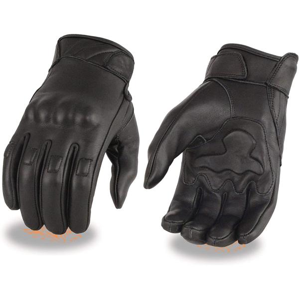 商品名Xelement XG7501 メンズ ブラックレザーグローブ ゴム引きナックル付き US サイズ: Small カラー: ブラックXelement XG7501 Men's Black Leather Gloves with Rub...