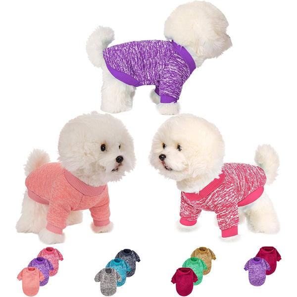 商品名Dog Sweater, Dog Sweaters for Small Dogs, 3 Pack Warm Soft Pet Clothes for Puppy, Medium Large Cat, Dogs Girl or Boy,...