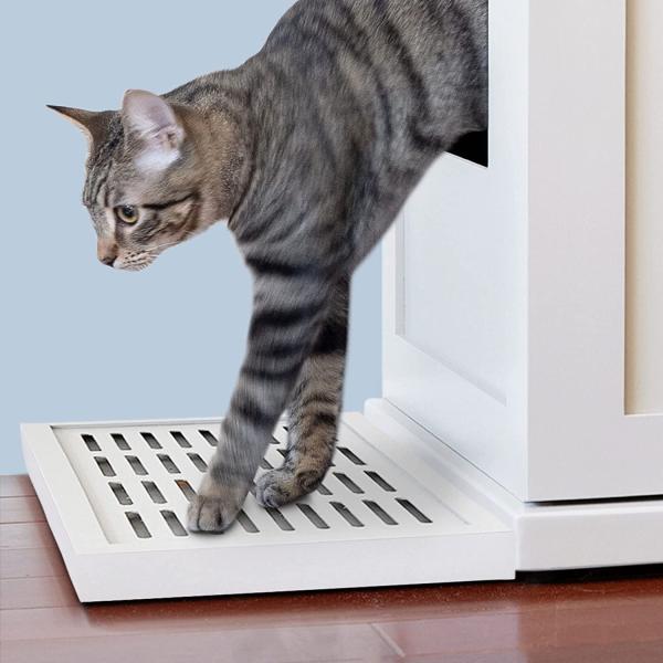 商品名THE REFINED FELINE Litter Catch for The Refined Litter Box Enclosure Cabinet in White, Solid Wood with Slots to Catch...