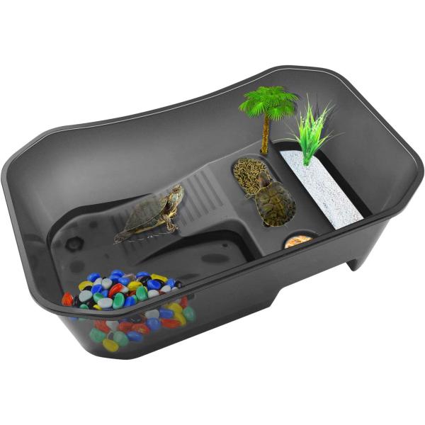 商品名Rypet Turtle Tank Aquarium - Reptile Habitat, Turtle Habitat, Reptile Aquarium Tank for Crayfish Crab (Excluding Acce...