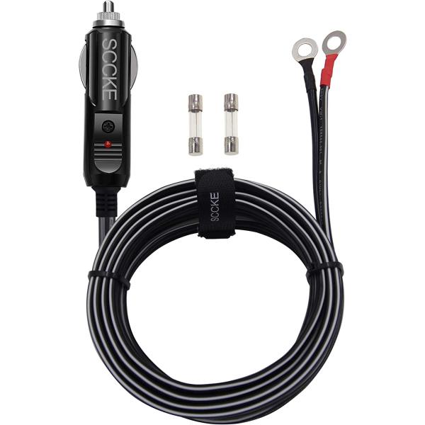 商品名SCCKE Heavy-Duty 14AWG 20A Male Plug Cigarette Lighter Adapter Power Supply Cord with 12ft / 3.66m 14 AWG Cable Wire ...