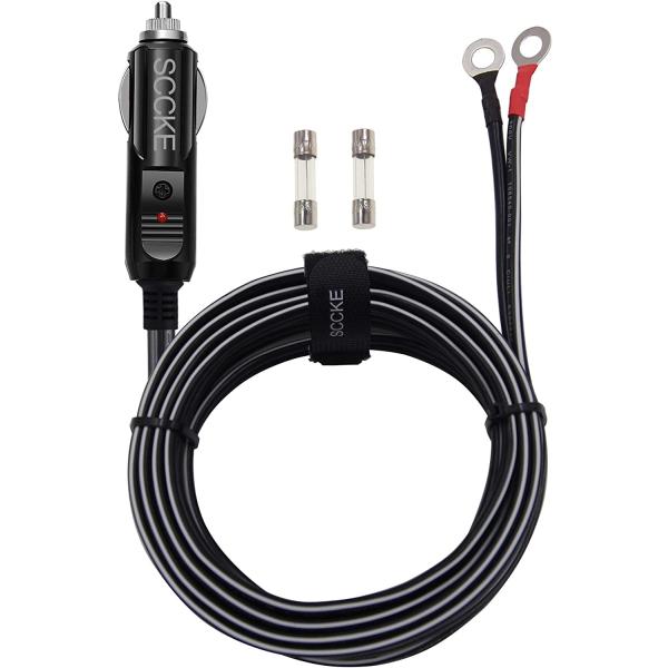 商品名SCCKE Heavy-Duty 14AWG 20A Male Plug Cigarette Lighter Adapter Power Supply Cord with 10ft / 3.05m 14 AWG Cable Wire ...