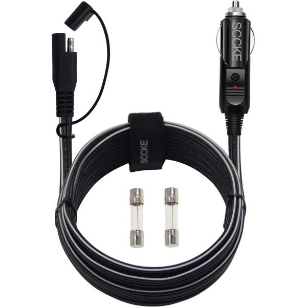 商品名SCCKE 10FT 14WG 12V Cigarette Lighter Plug to SAE Quick Release Adapter Extension Charging Cable With 20A Fuse and LE...