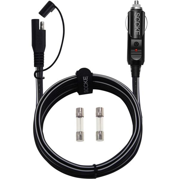 商品名SCCKE 6FT 14WG 12V Cigarette Lighter Plug to SAE Quick Release Adapter Extension Charging Cable With 20A Fuse and LED...