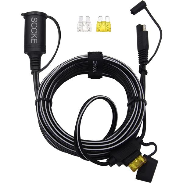 商品名SCCKE 12-24V 6FT 14AWG SAE to Female Cigarette Lighter Socket Cable, 14 Gauge Sae 2 Pin Quick Disconnect Connector Wi...