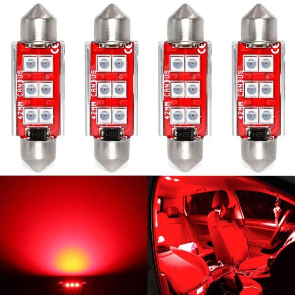 商品名:  PHINLION Super Bright 211-2 LED Bulb 3030 6-SMD Festoon 41mm 42mm 578 212-2 Bulbs for Car Interior Map Dome Trunk ...
