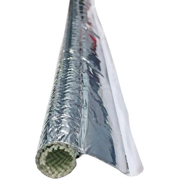 商品名Electriduct 16mm - 5/8インチ アルミニウム熱反射ファイバーグラススリーブサイドエントリー 高温保護 ホース、ワイヤーハーネス、ケーブル、自動車、排気39インチ (1メートル)Electriduct 16mm - ...