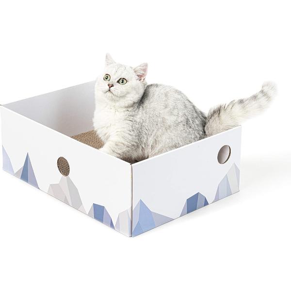 商品名Conlun Cat Scratcher Box with Cat Scratching Pad Portable 3-Layer Corrugated Cardboard Lounger Heavy-Duty Double-Side...