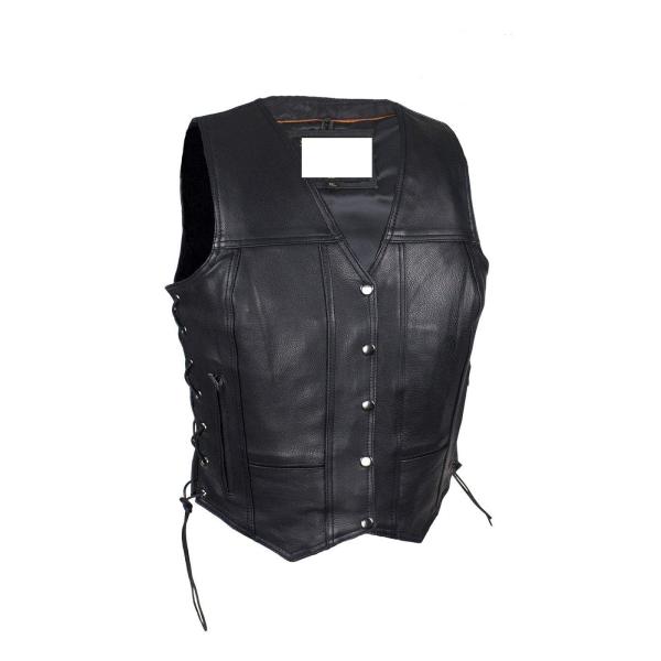 商品名:  EXCELSIOR INT Women's Concealed Carry Sleeveless Solid Soft Leather Vest With Side Laces Motorcycle Biker Jacket F...