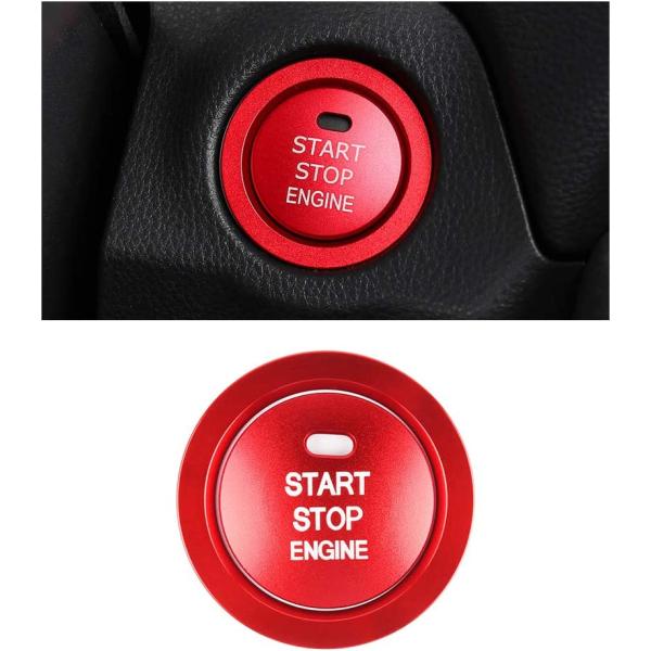 商品名CARFIB イグニッションボタンデカール トヨタ RAV4 アクセサリー SE LE XLE プッシュスタートストップステッカー キャップカバー パーツ 2018 2019 2020 カーインテリア インテリア デコレーション メン...