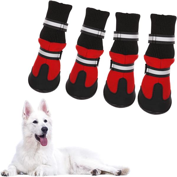 <b>商品名</b>KOESON Waterproof Dog Boots Winter Pet Shoes, Outdoor Pet Snow Booties with Reflective Straps, Col...