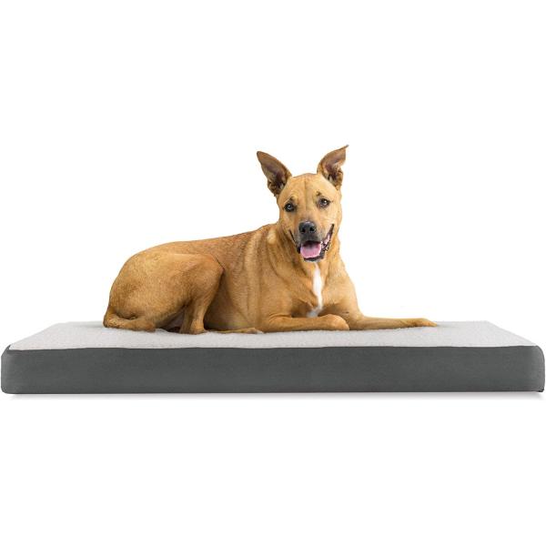 商品名Furhaven Large Memory Foam Dog Bed Sherpa &amp; Suede Mattress w/ Removable Washable Cover - Gray, Largeブランド：Furhaven...