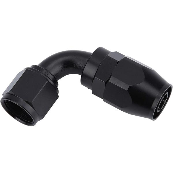 商品名HiSport AN14 スイベル継手 90度HiSport 4An 90 Degree Hose End- Aluminum Full Flow Swivel Hose End Fitting, Reuseable Fuel Lin...