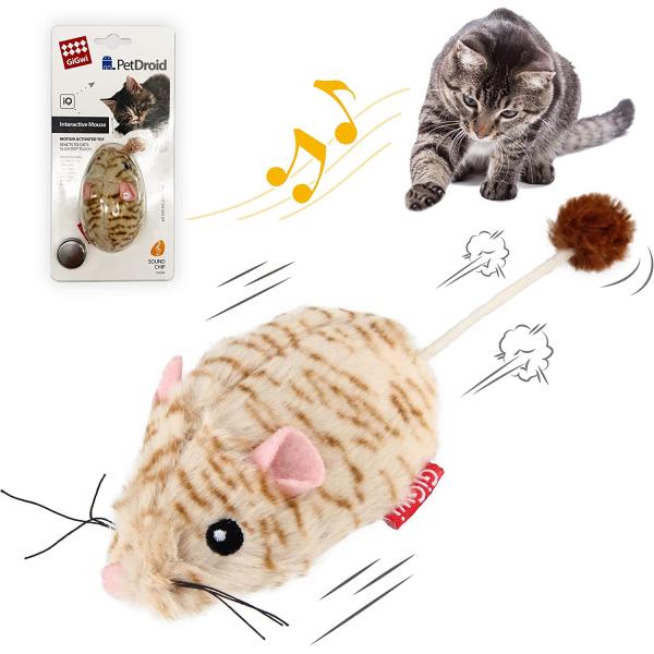 商品名Gigwi Interactive Cat Mouse Toy, Automatic Mice Cat Toy Electronic Moving Kitty Toy, Squeaking Realistic Mouse Kitten...