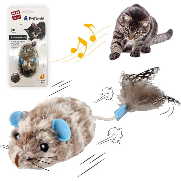 商品名Gigwi Interactive Cat Mouse Toy, Automatic Mice Cat Toy Electronic Moving Kitty Toy, Squeaking Realistic Mouse Kitten...