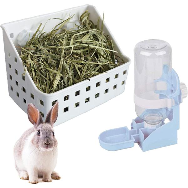 商品名Rabbit Water Bottle,Bunny Hay Feeder Indoor 17oz Hanging Water Fountain Automatic Dispenser No Leak WaterFeeder for C...