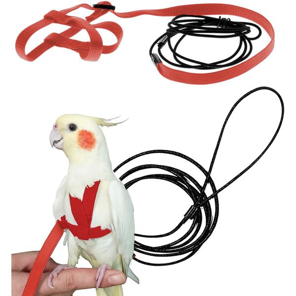 商品名SZSJBK Bird Harness, Adjustable Parrot Nylon Leash with Anti-bite Design for Outdoor Activities Training, Suitable fo...