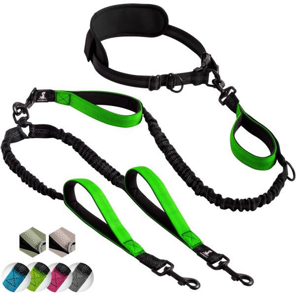 商品名SparklyPets Hands Free Double Dog Leash   Dual Dog Leash for Medium and Large Dogs   Dog Leash for 2 Dogs with Padded...