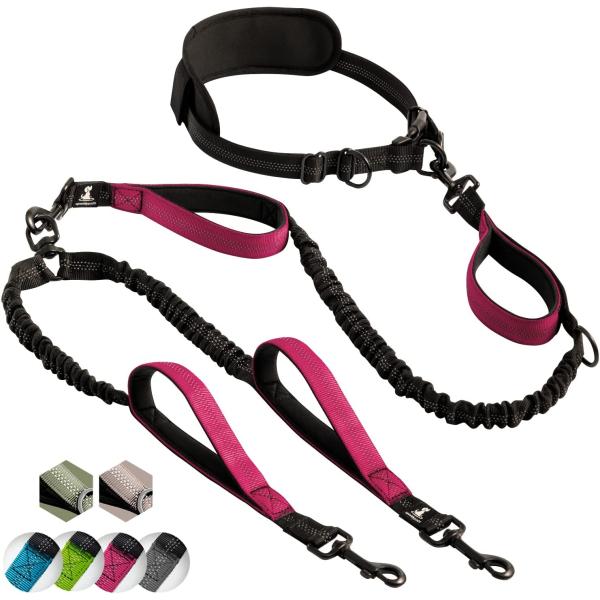 商品名SparklyPets Hands Free Double Dog Leash   Dual Dog Leash for Medium and Large Dogs   Dog Leash for 2 Dogs with Padded...