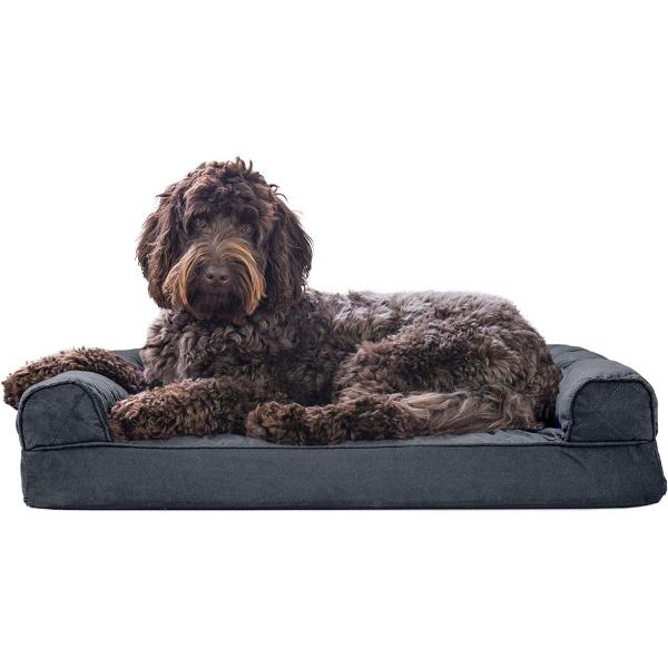 商品名Furhaven Medium Memory Foam Dog Bed Quilted Sofa-Style w/ Removable Washable Cover - Iron Gray, Mediumブランド：Furhaven商品...