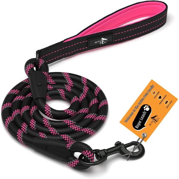 商品名ACTVE PETS Strong Dog Rope Leash with Soft Comfortable Padded Handle and Highly Reflective Threads, Dog Leash for Sma...