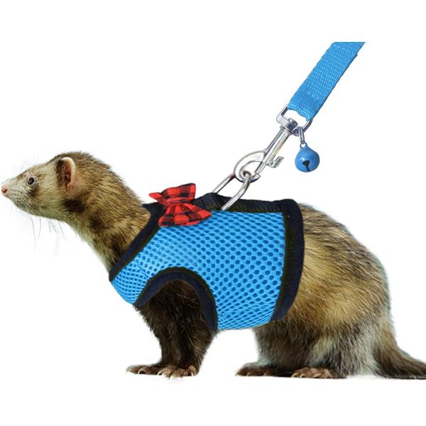 商品名RYPET Small Animal Harness and Leash - Soft Mesh Small Pet Harness with Safe Bell, No Pull Comfort Padded Vest for Sm...