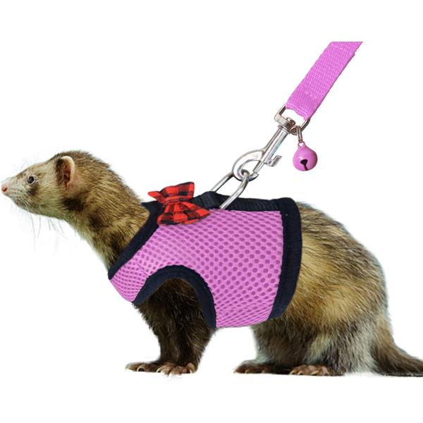 商品名RYPET Small Animal Harness and Leash - Soft Mesh Small Pet Harness with Safe Bell, No Pull Comfort Padded Vest for Sm...