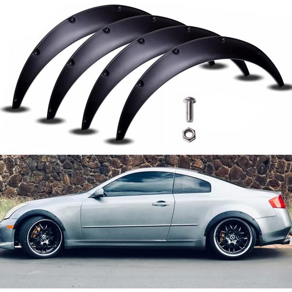 商品名ユニバーサル4ピース PP 2インチ/70mm フェンダーフレア オーバーワイドボディホイールアーチ 自動車キット 泥ガード ボルトオンポケット リベットスタイルUniversal 4pcs PP 2""/70mm Fender Fl...