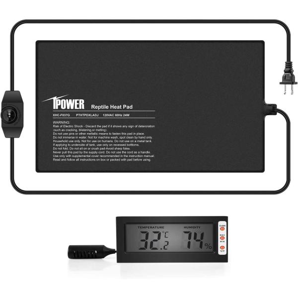 商品名iPower 8""x18"" Under Tank Warmer Heating Mat Reptile Terrarium Heat Pad Heater with Temperature Adjustable Controlle...