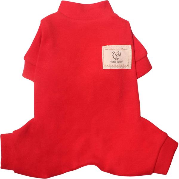 商品名TONY HOBY Dog Pajamas, 4 Legged Dog Pajamas, Dog Onesies with Thermal, Cotton Pet Clothes for Small Medium Dog (Red, ...