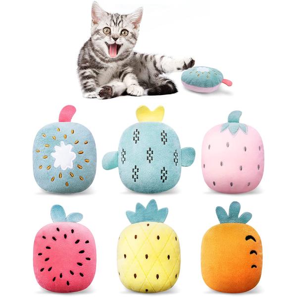 商品名Feeko 6Pcs Catnip Toys, Cat Toys for Indoor Cats, Rattle Sound, Pillows Cat Crinkle Toys, Cats Interactive with Cute ...