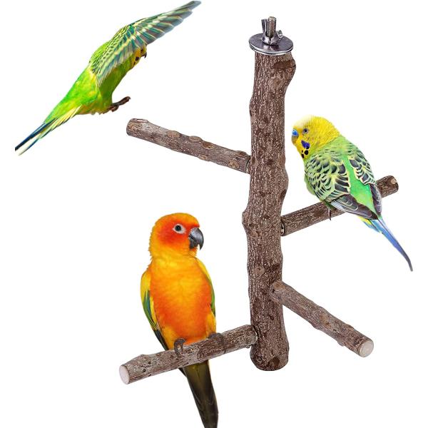 商品名Mogoko Natural Wood Bird Perch Stand, Hanging Multi Branch Perch for Parrots, Parakeets Cockatiels, Conures, Macaws ,...