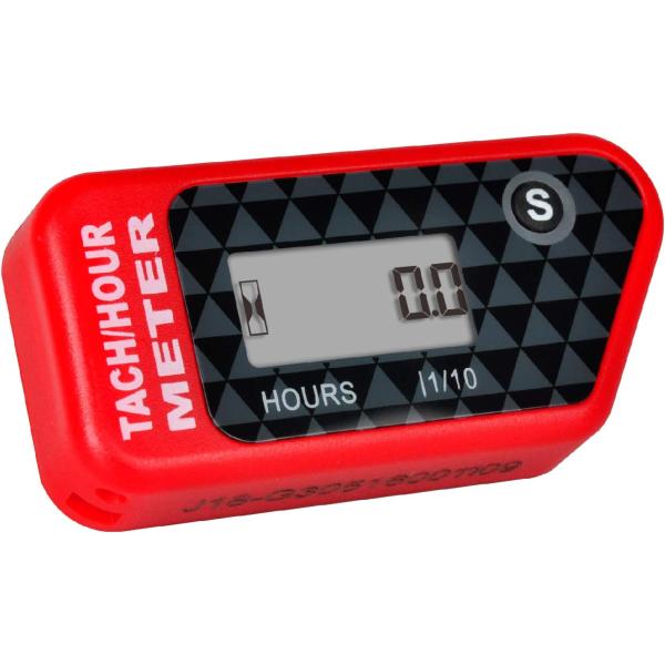 商品名Jayron デジタルLCDタコメーター 誘導タック 時間メーター表示 最大RPM 防水 ほとんどのガソリンエンジン マリンATV発電機 芝刈り機 オートバイ用 (レッド)Jayron Digital LCD Tachometer I...