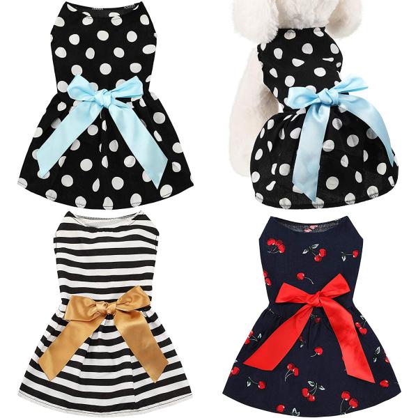 商品名3 Pieces Cute Ribbon Dog Dress for Small Medium Dogs Puppy Shirts Dog Clothes Pet Apparel for Cats in Wedding Holiday...