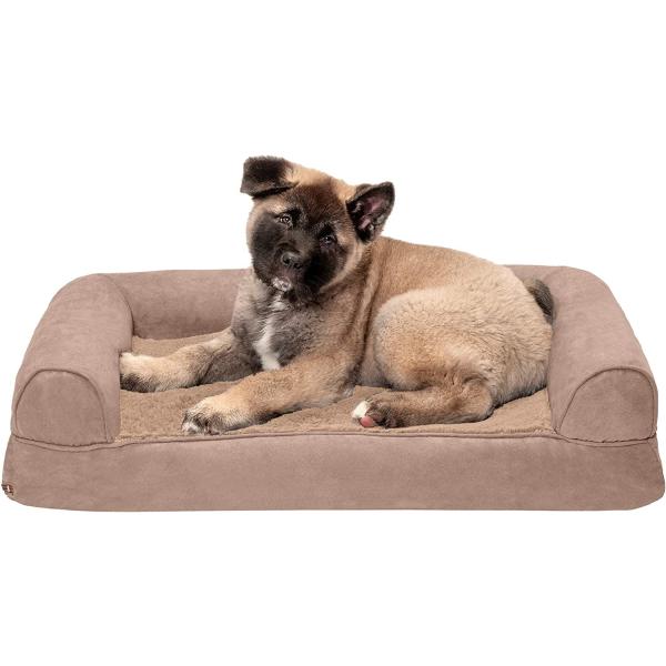 商品名Furhaven Medium Memory Foam Dog Bed Plush &amp; Suede Sofa-Style w/ Removable Washable Cover - Almondine, Mediumブランド：...