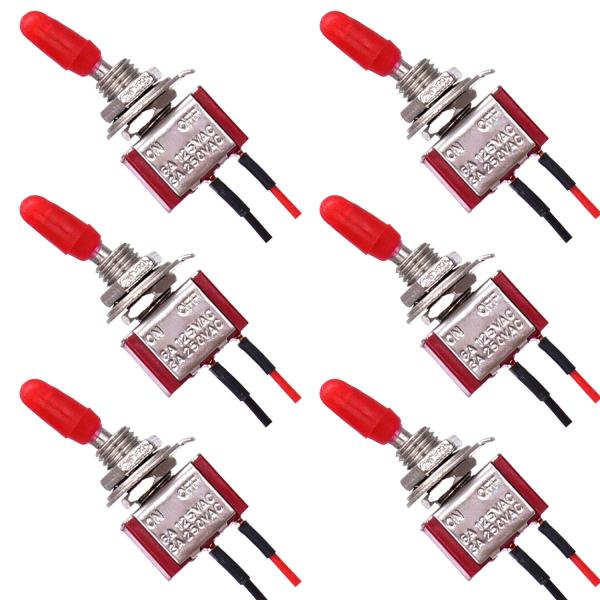 商品名weideer 6pcs Sub-Mini Toggle Rocker Switch ON/Off 2 Position 2 Pin SPST with Pre-soldered Wires for car, Boat,Circuit...