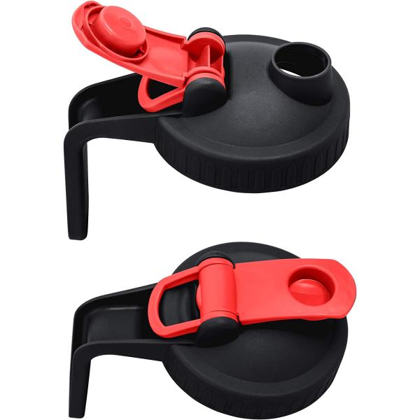 商品名幅広口 メイソンジャー フリップキャップ蓋 ハンドル付き 2パック 漏れ防止シールと簡単に注ぎ口、飲み物、注ぎ、保管用の再利用可能な缶詰の蓋!Wide Mouth Mason Jar Flip Cap Lid with Handle ...